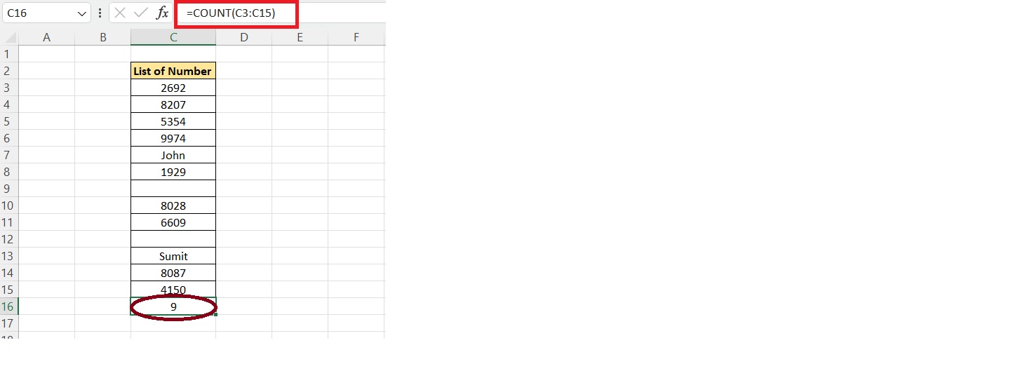 How To Use Excel Count Function 5 Excel Count Functions 7032